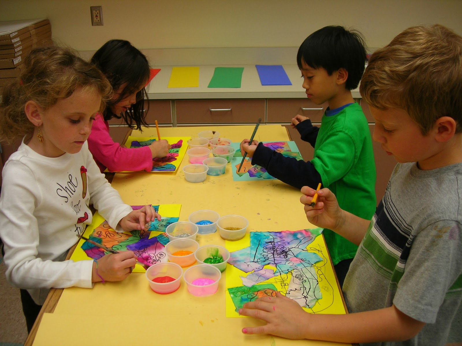 Mrs. Manzella's Student Gallery: 1ST GRADE: WATERCOLOR COLLAGE