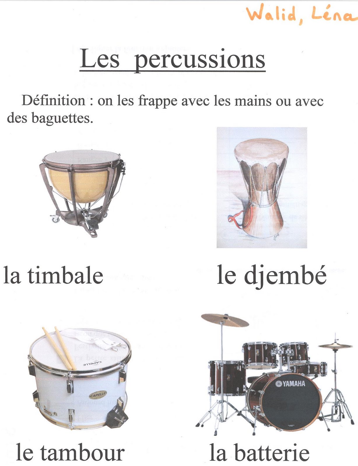 U.P.I COLLEGE JULES ROMAINS: MUSIQUE : LES FAMILLES D'INSTRUMENTS