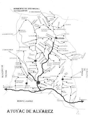 ATOYAC, UNA VISIÓN HISTÓRICA: MAPA DEL MUNICIPIO DE ATOYAC DE ALVAREZ