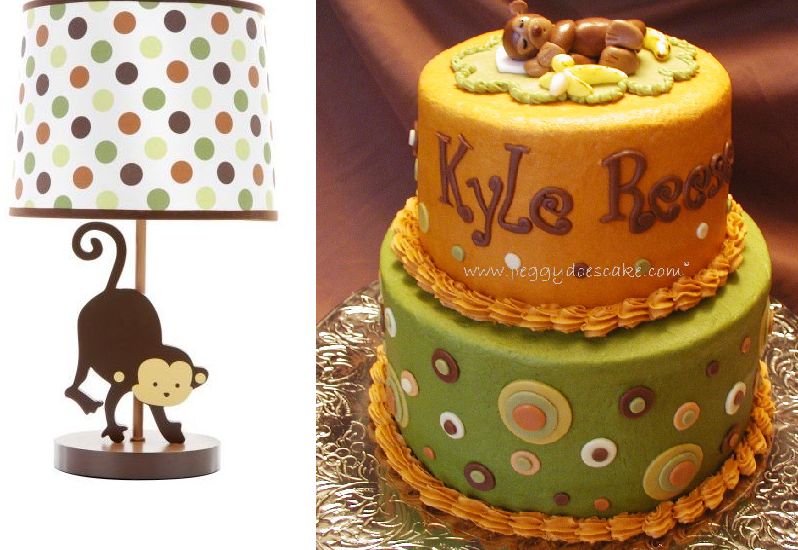 Peggy Does Cake.: Molly's Lamp Cake (Mod Pod Pop Monkey Cake). (Click photos to enlarge.)