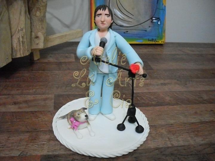 Ateliê Lú Artes e Cia: Topo de bolo "rei Roberto Carlos"