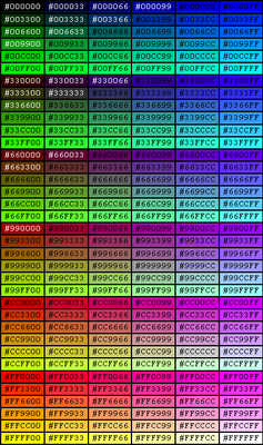 Gênio Da Web: Tabela com todas as cores da linguagem HTML