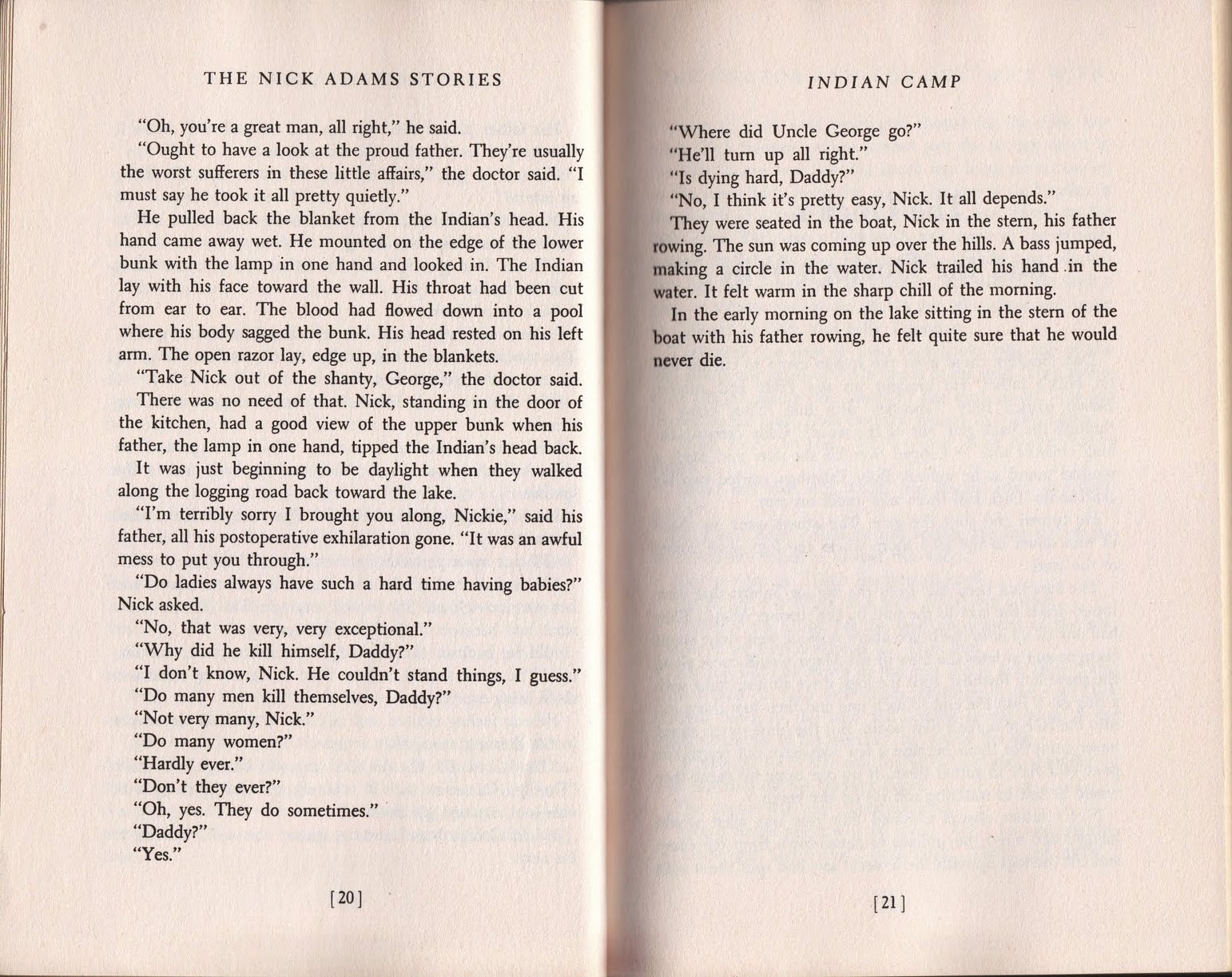 விமலாதித்த மாமல்லன்: Indian Camp a short story by Ernest Hemingway