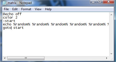 THE WORLD OF NETWORK: How To Make Matrix With NotePad