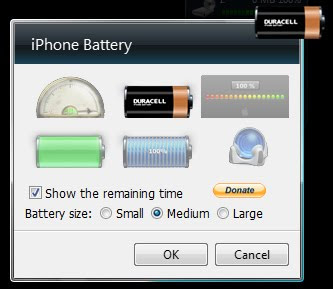 skinnable iPhone battery gadget with 6 skins for Windows vista ...