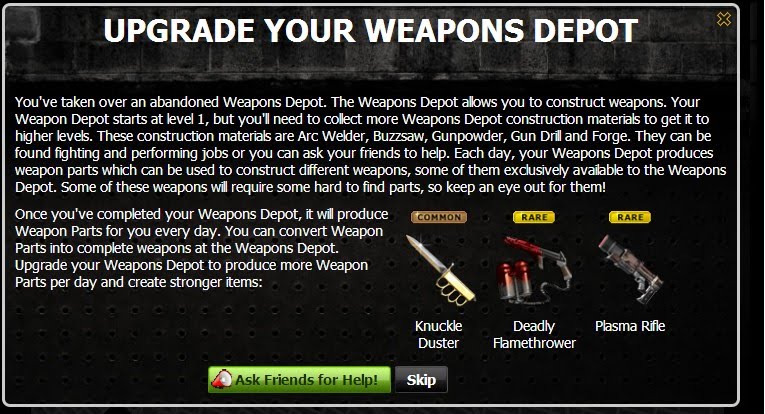 Mafia Wars Guide: Upgrade your Weapons Depot