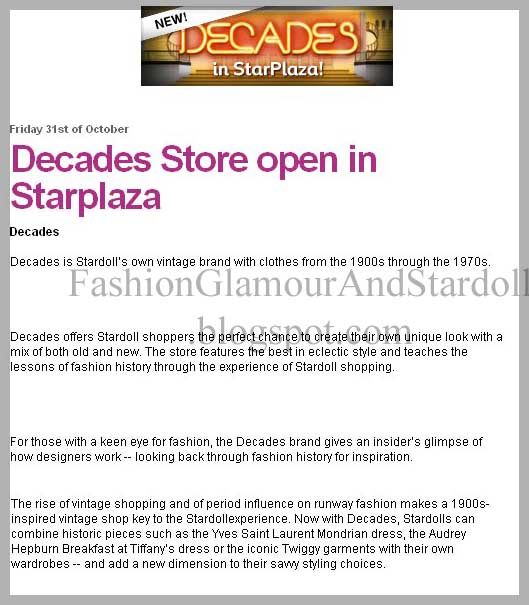 Fashion, Glamour & Stardoll: Starplaza Linea del tiempo