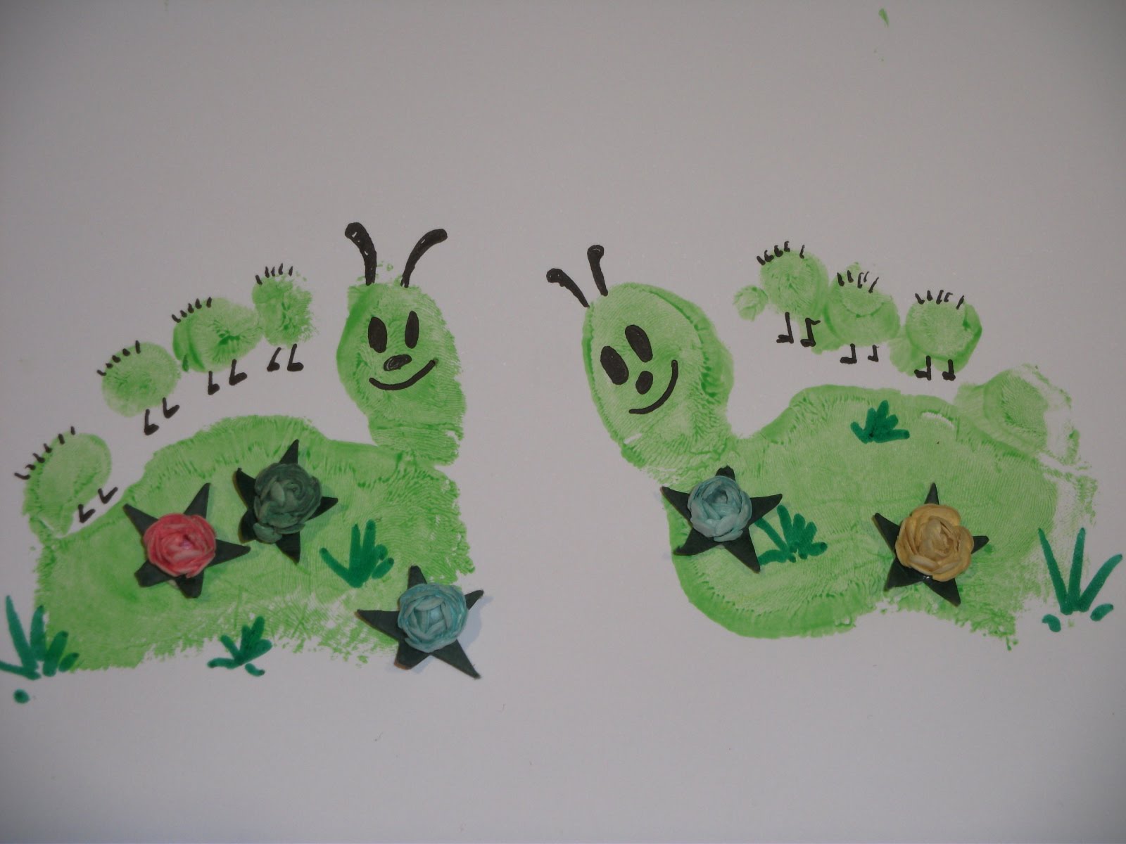 Madison Makes...: ...a foot print caterpillar card