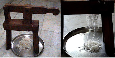 Making Sevai or Rice Noodles at Home