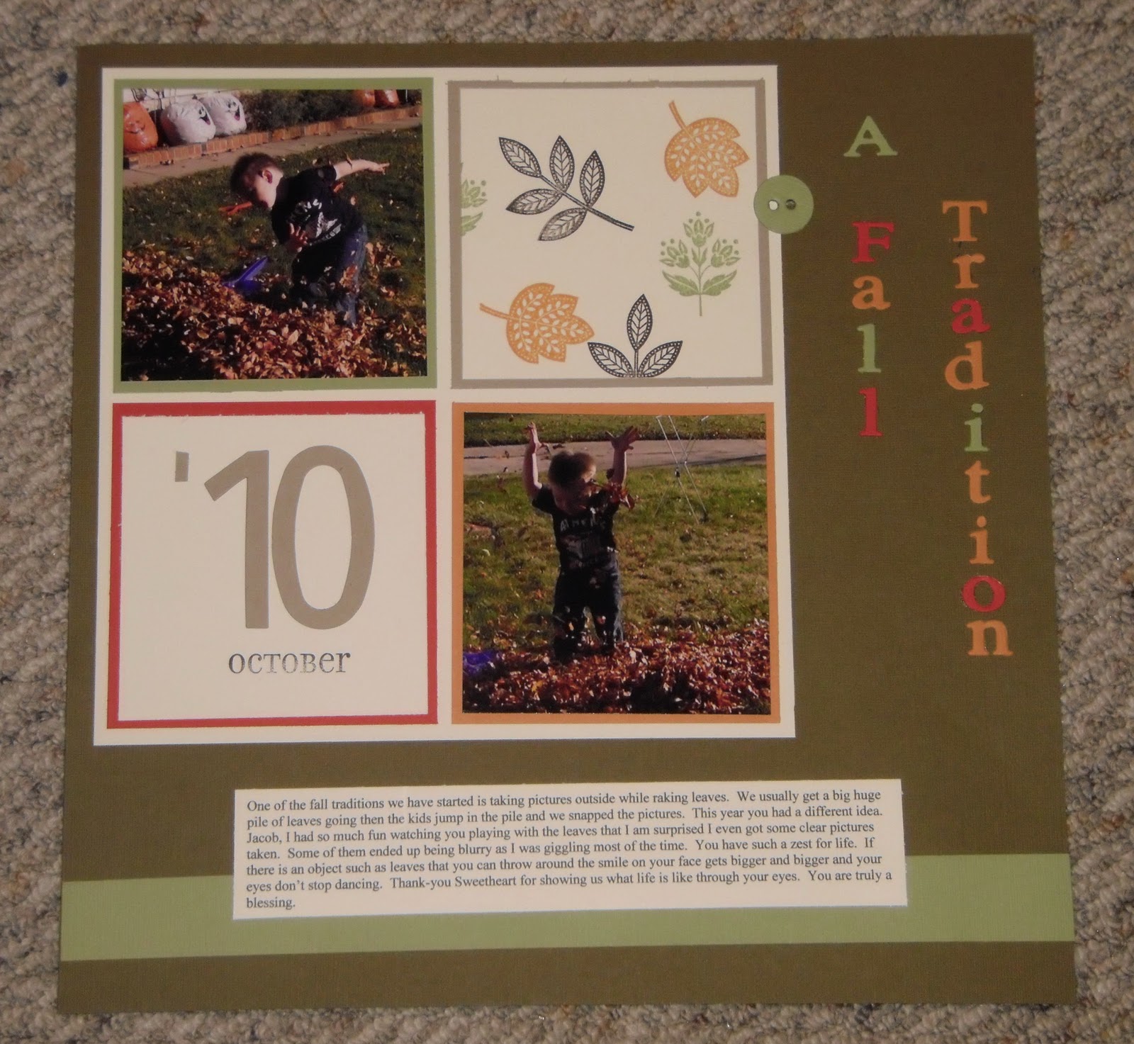 Michelle's INKspired Greetings!: October Scrapbook Layout of the Month ...