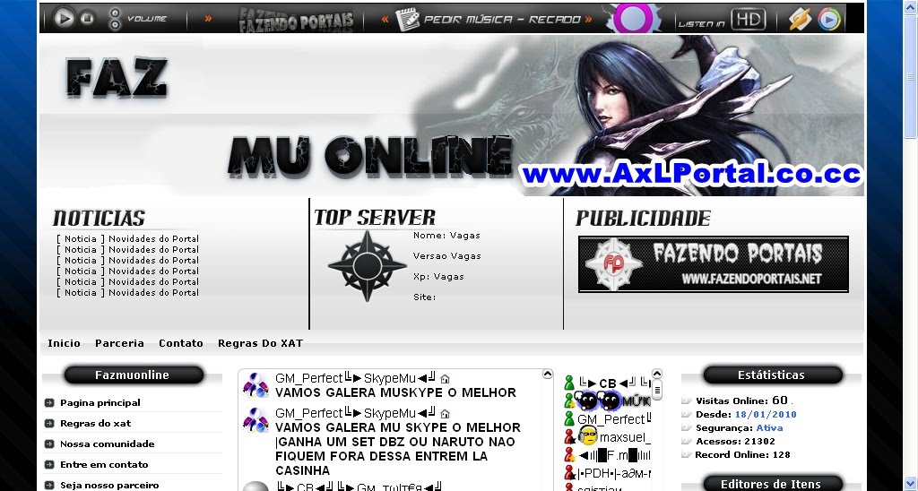 Tutoriais-MuOnline: Template Faz Mu Online