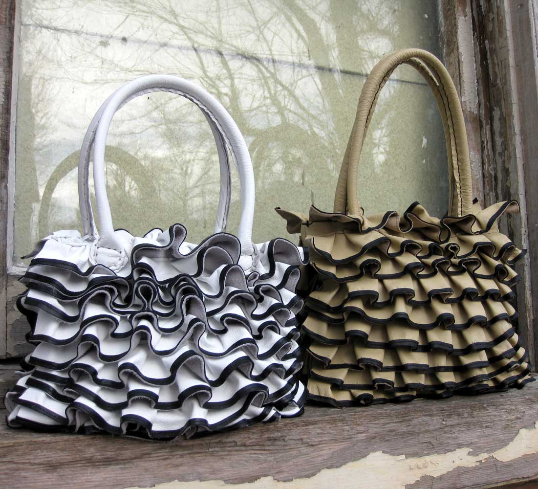 Stacy Leigh: Leather Ruffle Bags