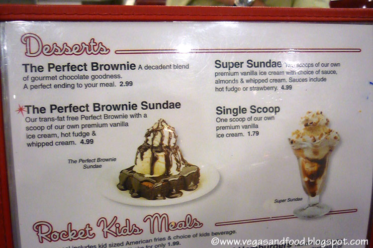 Johnny Rockets desserts - Vegas and Food