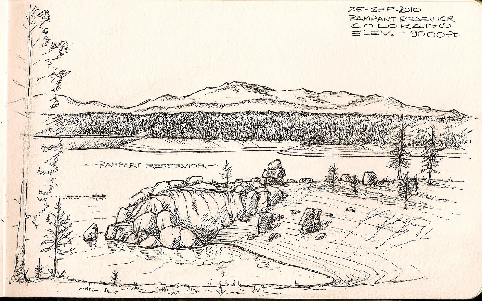 Unstringing the Bow: Rampart Reservoir Sketch