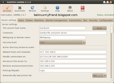 Be Linux my friend: Programa para administrar SAMBA (GUI)