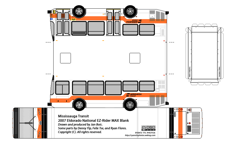 SP. Papel Modelismo: PaperCraft - Paper Bus Mississauga Transit