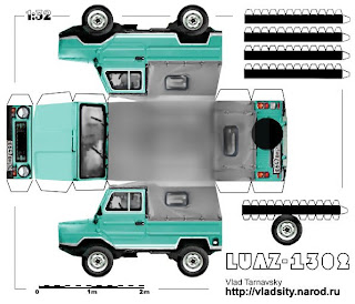SP. Papel Modelismo: PaperCraft - Carro - LuAZ-1302
