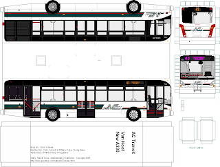 SP. Papel Modelismo: PaperCraft - Ônibus - AC Transit.