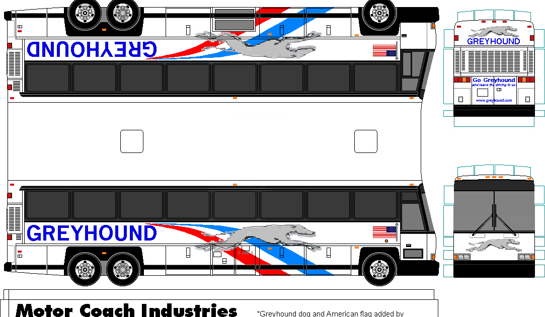 SP. Papel Modelismo: PaperCraft - Greyhound Bus D4500
