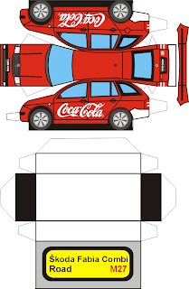 SP. Papel Modelismo: PaperCraft - Škoda Fabia Combi Coca-Cola
