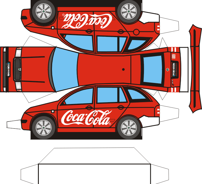 SP. Papel Modelismo: PaperCraft - Škoda Fabia Combi Coca-Cola