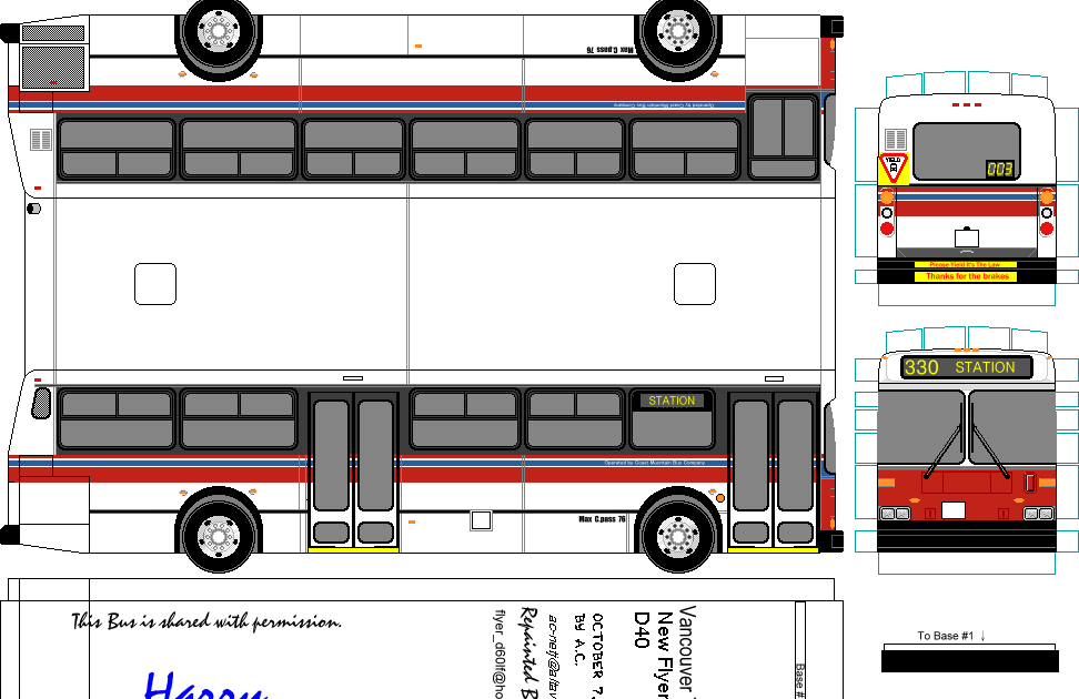 SP. Papel Modelismo: PaperCraft - TransLink bus