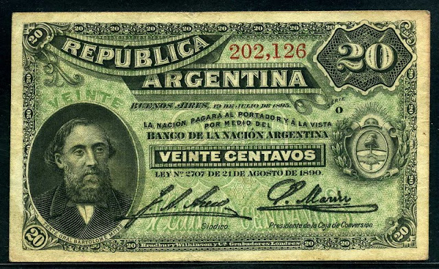 Argentina 20 Centavos banknote 1895|World Banknotes & Coins Pictures ...