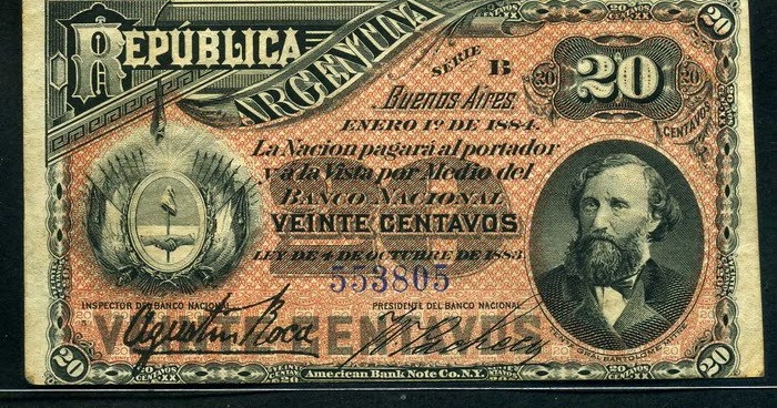 Argentina 20 Centavos banknote 1884|World Banknotes & Coins Pictures ...
