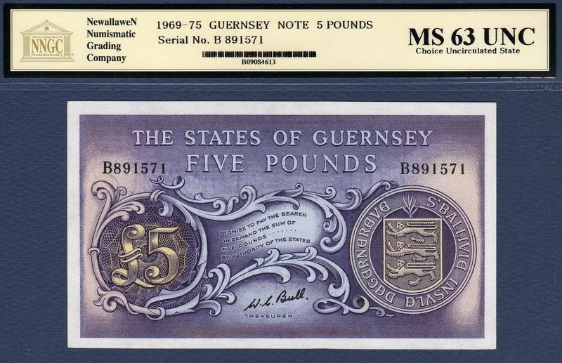 States of Guernsey 5 Pounds banknote 1975|World Banknotes & Coins ...