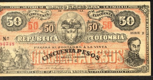 Colombia banknotes 50 Pesos banknote 1900|World Banknotes & Coins ...