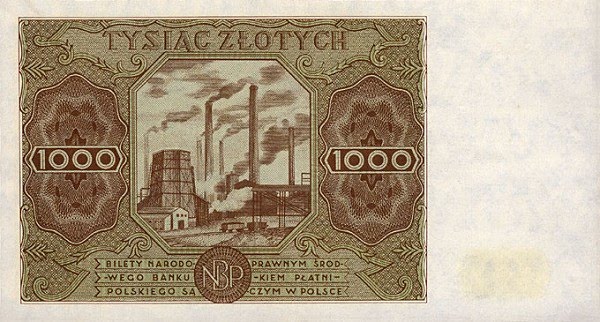 Poland 1000 Zlotych banknote 1947|World Banknotes & Coins Pictures ...