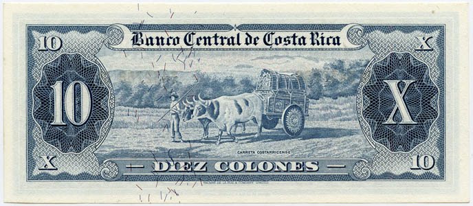 Costa Rica banknotes 10 Colones banknote of 1967|World Banknotes ...