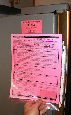 Tom's OSU: Oregon POLST for Thomas Kraemer