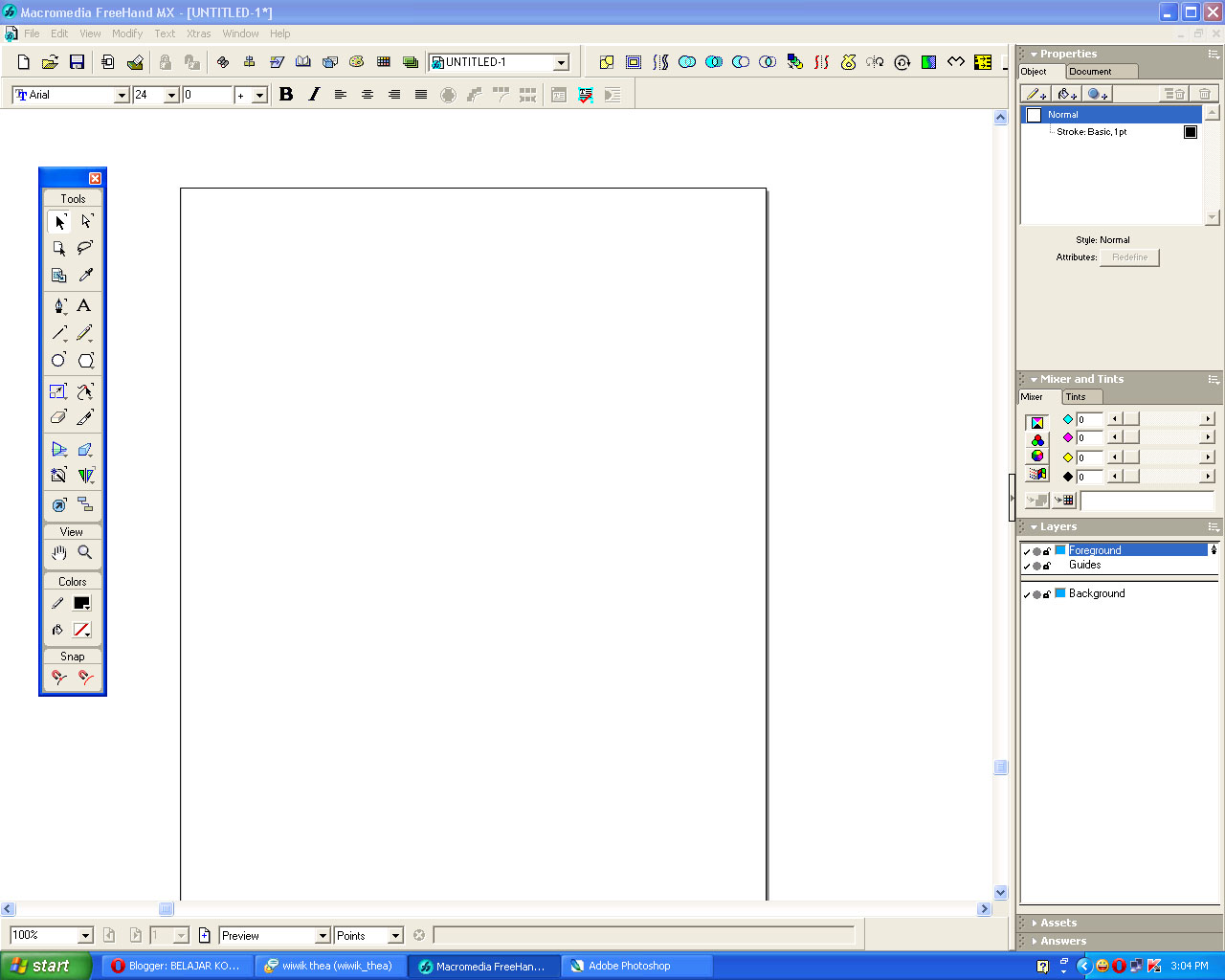BELAJAR KOMPUTER: MEMPERKENAL KAN TOOL FREE HAND MX
