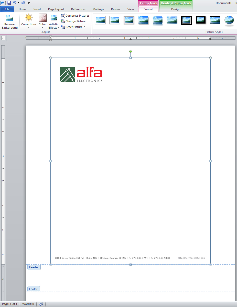 Converting a vector letterhead for use in Word 07 – Aibrean's Studio