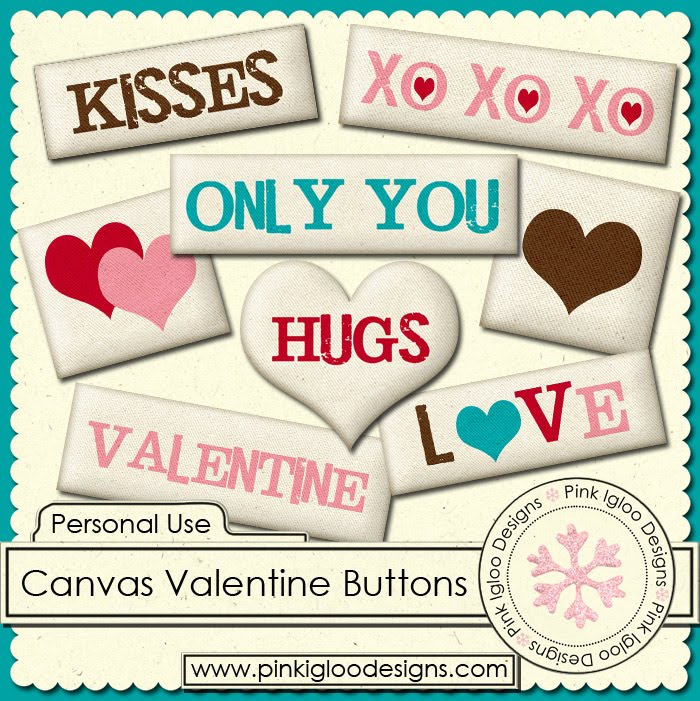 Miss Crafty Pants: Friday Freebie: Canvas Valentine Buttons