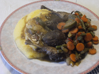 Anatra alle verdure con polenta