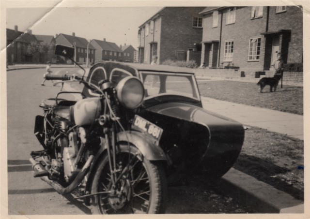 MOTORCYCLE 74: Home built double person sidecar 1950's