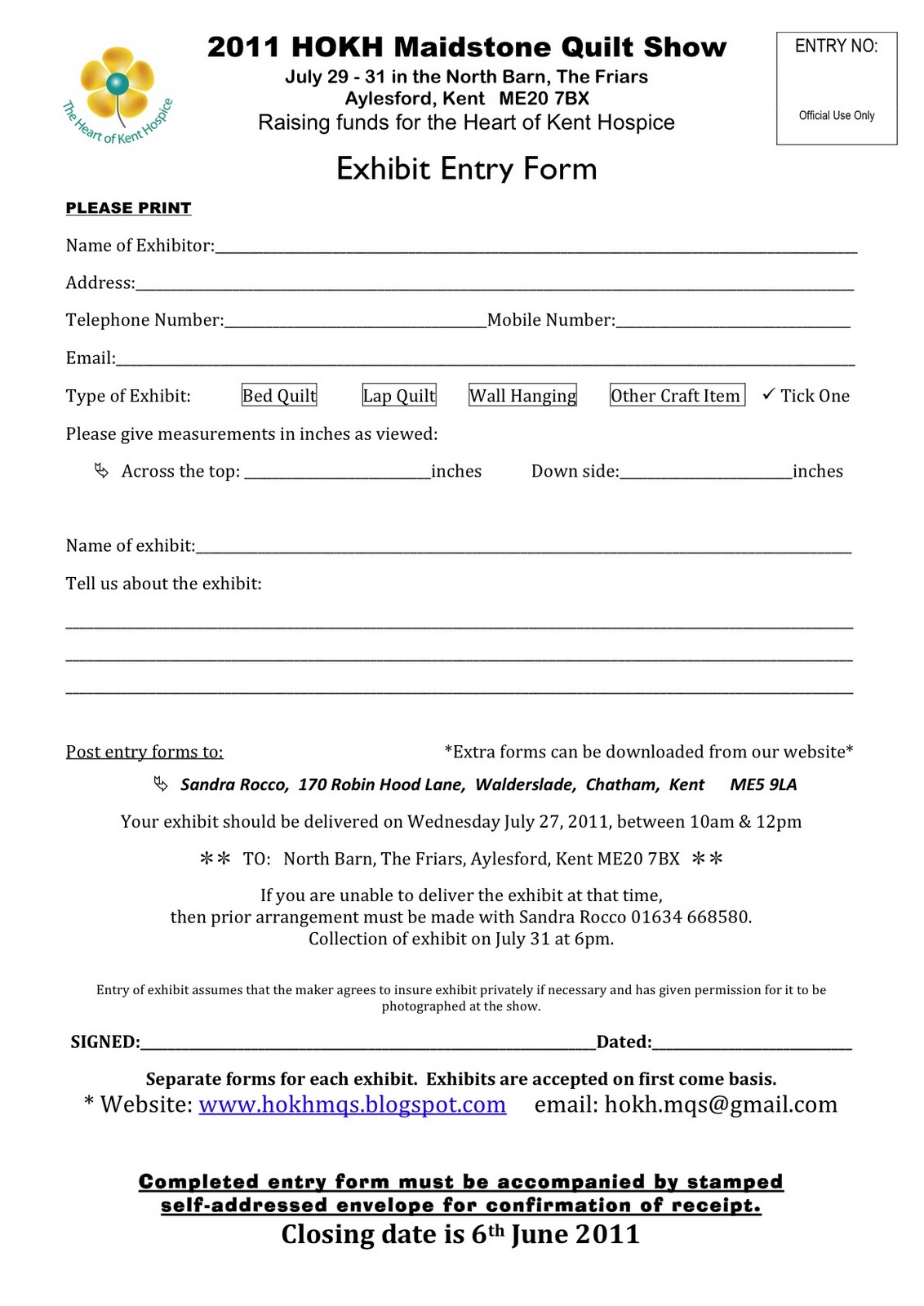 HOKH Maidstone Quilt Show: January 2011