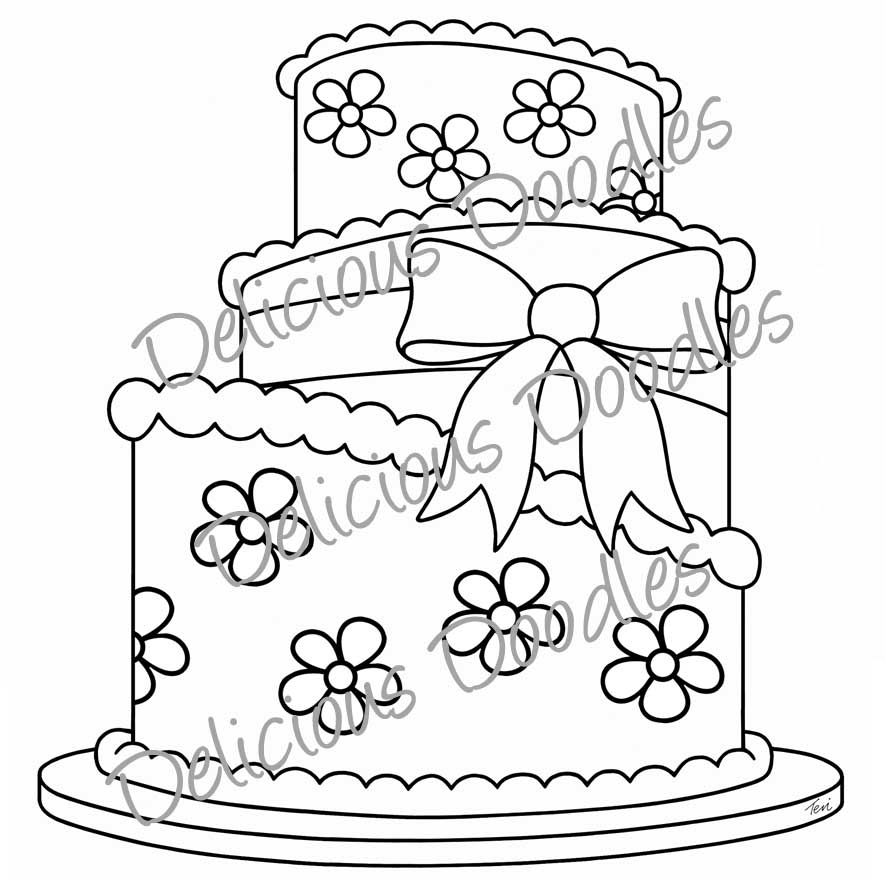Tiered Cake Coloring Pages