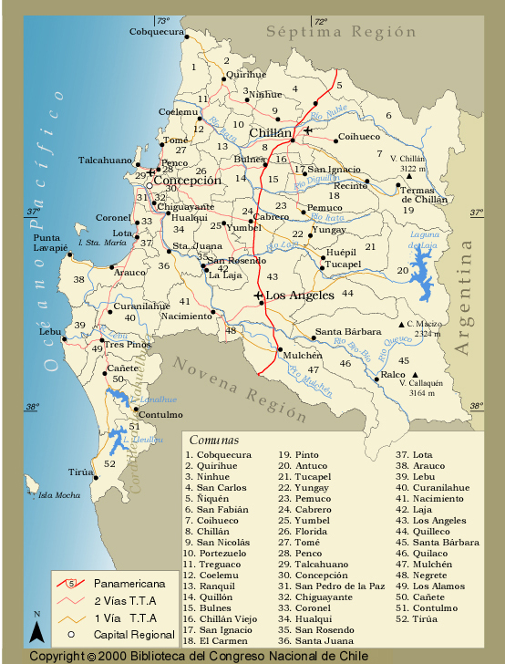 en.viaje: Mapas Region del Bio Bio, Provincia de Concepción.
