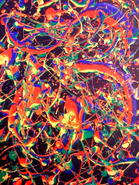 Uplifting: Rainbow drip painting