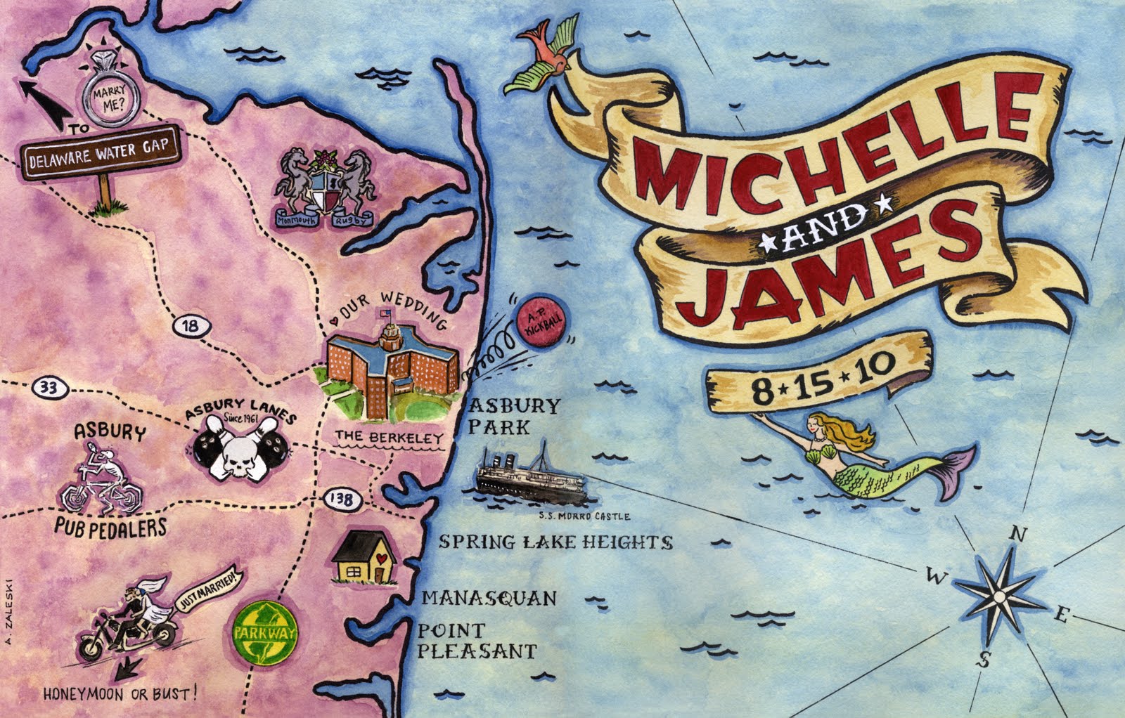 Invitations, Ink, Social Design Studio: Illustrated Map for Michelle ...