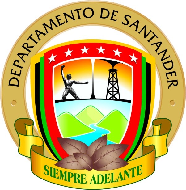 Cultura y turismo: El escudo y el mapa del departamento de Santander, Col