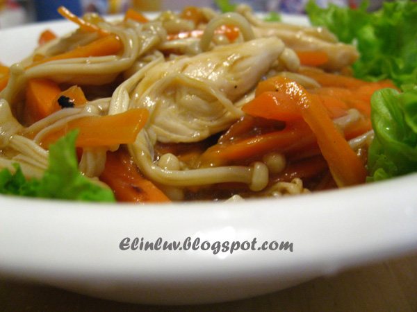 Elinluv's Tidbits Corner: Stir Fry Enokitake With Chicken Breast ...