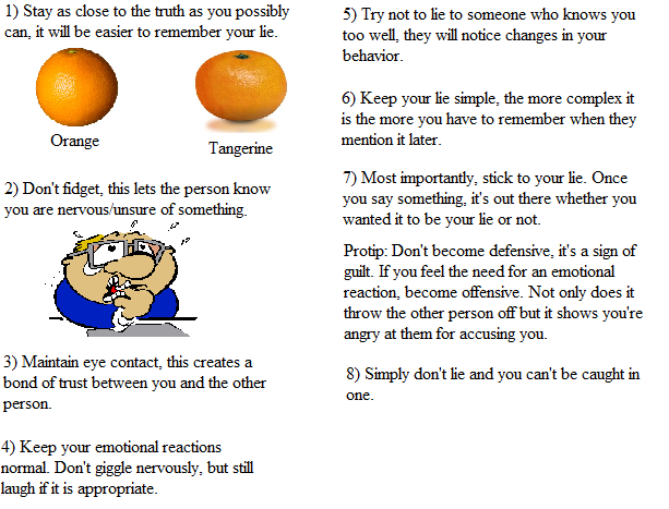 How to tell a lie effectively ~ Lifeformation: Information for your life