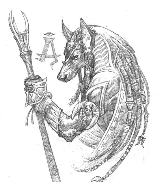 Anubis Warrior Drawing