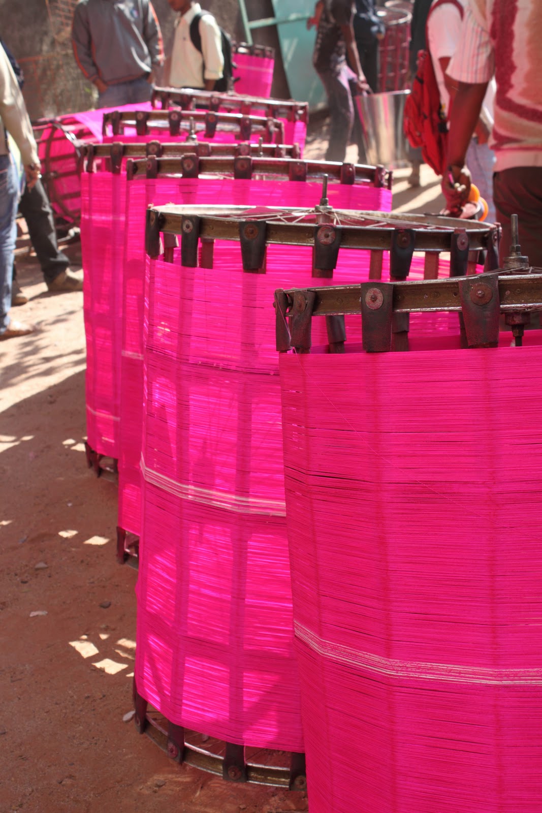The woods we pass: Uttarayan - Manja Preparations- Colour me pink!