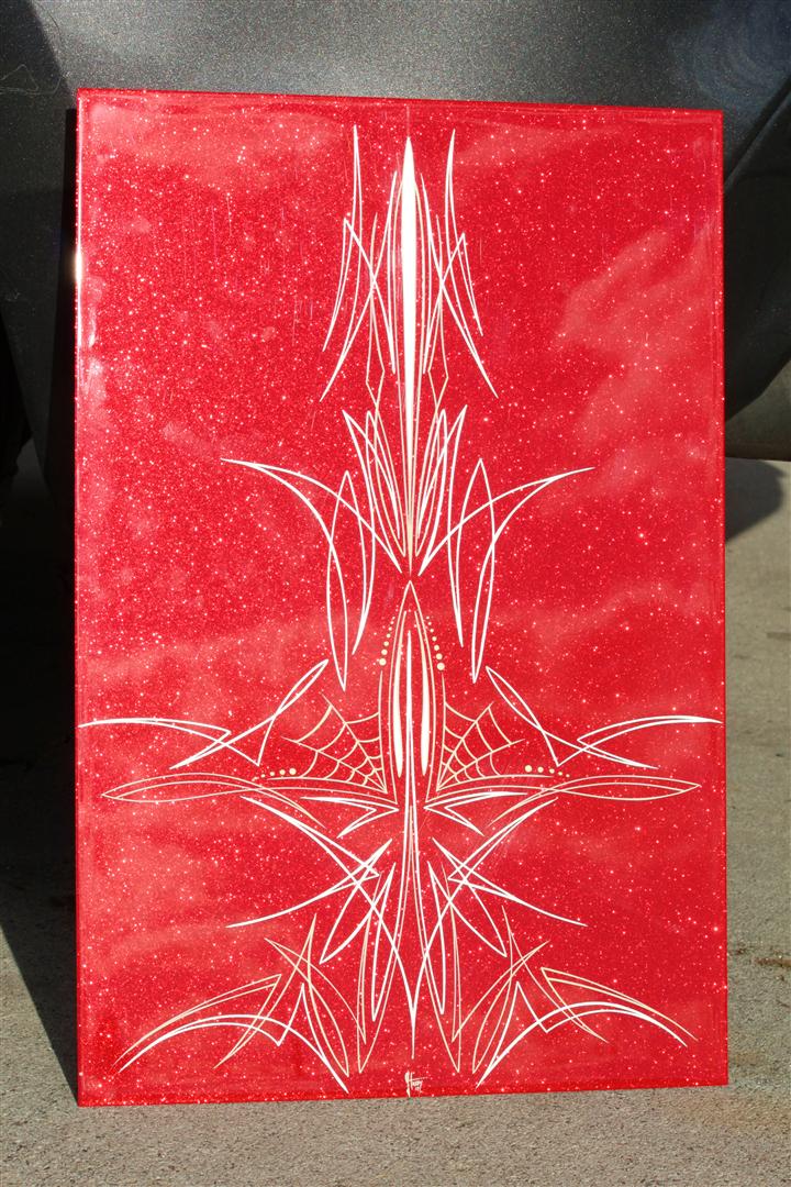 Andy's Pinstriping: Metal flake panel...