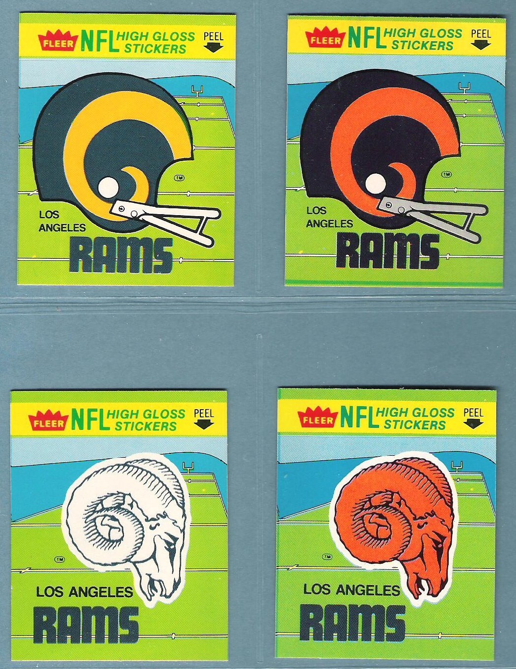 The Fleer Sticker Project: 1981 Fleer NFL Football Stickers - Los ...
